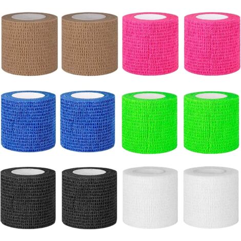12 Rolls Cohesive Self Adhesive Bandage, Cohesive Tape Cohesive Self ...