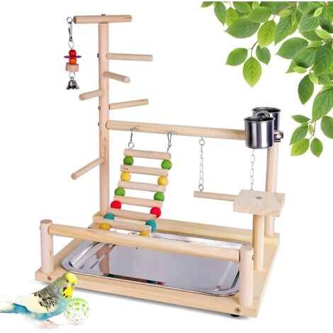 Wooden Parrot Playground Climbing Swing Cage Birds Exercise Games ...