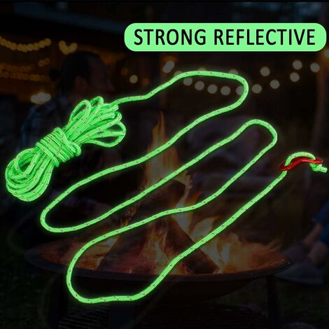 8PCS Camping Tent Rope with Tent Tensioners, Reflective Tent Rope ...