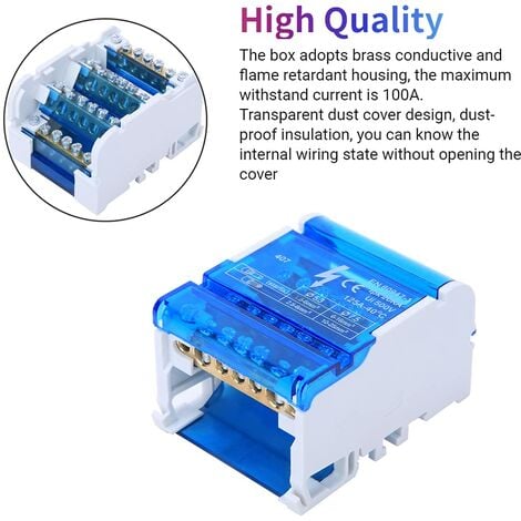Junction Box Outdoor, Terminal Block with Protective Cover Brass Din ...
