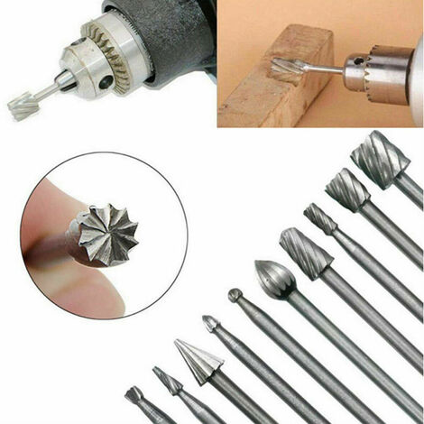 20pc High Speed Steel Woodworking Rotary File Woodworking Milling Cutter Wood Carving Small High Speed Steel