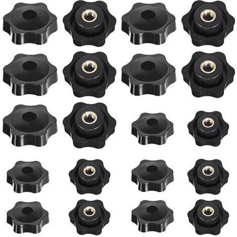 20 Pieces M6 and M8 Star Knobs Female Thread Knurled Knob Star Head ...