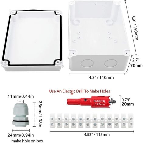 Waterproof IP65 Outdoor Electrical Junction Box, Connector Junction Box ...