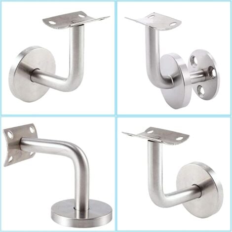 4 Pieces Wall Mounted Handrail Brackets, Stainless Steel Stair Railing ...