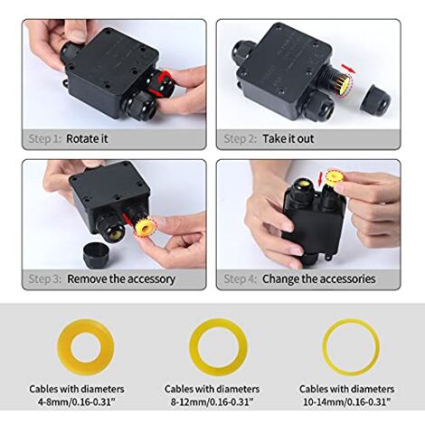 Waterproof Junction Box, 3 Way Junction Box, IP68 Waterproof Junction ...