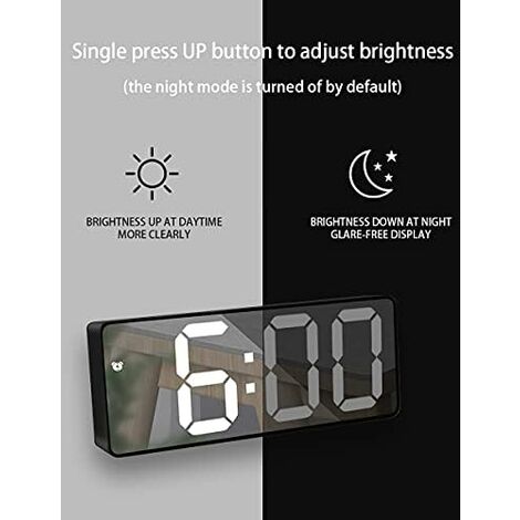 Mirror Alarm Clock,Digital Alarm Clock,LED Mirror Digital Clock ...