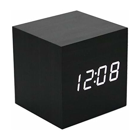 Wooden Alarm Clock - Mini LED Digital Clock with Temperature Time ...