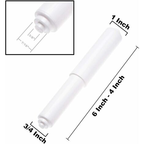 2 Pack - White Toilet Paper Holder, Spring Loaded Replacement Roll