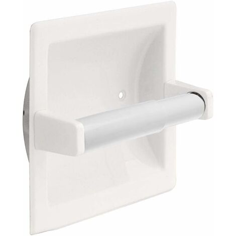 2 Pack - White Toilet Paper Holder, Spring Loaded Replacement Roll