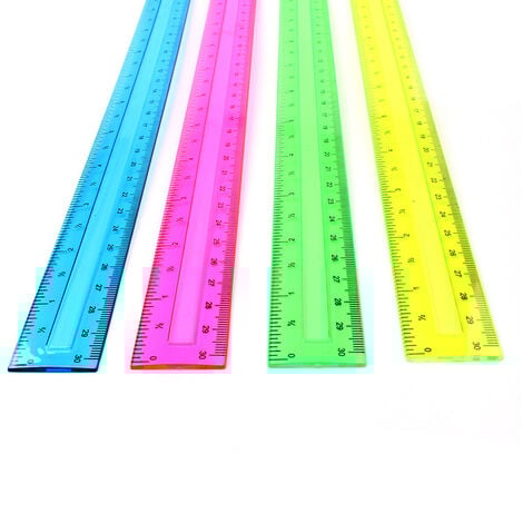 Provides 4 Plastic Rulers, Unbreakable Ruler Bulk for School, Home or ...