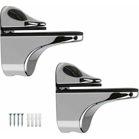 2 Piece Adjustable Glass Shelf Bracket, Support for 5-22mm Thick Wood ...