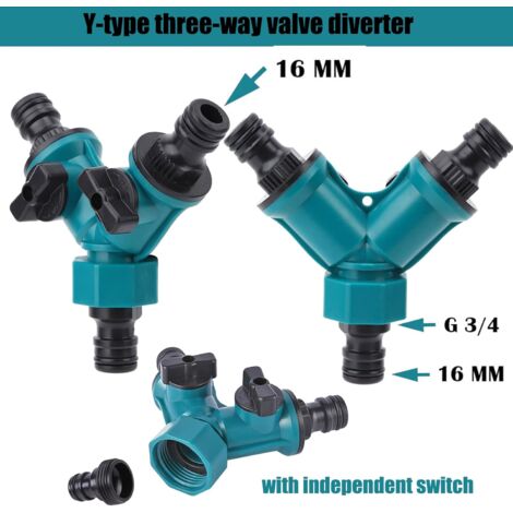 Garden Hose Splitter 2 Way Valve Water Dispenser Connection 2 Way Hose ...
