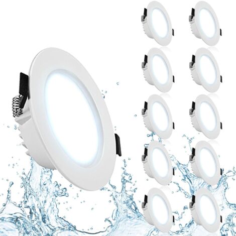 Slimline LED Recessed Spotlight, 10 x 6W Bathroom LED Spotlight IP44 ...