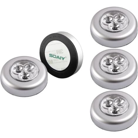 Pack Self-adhesive LED Spot Lamp Night Light Powered by 3 Batteries for ...