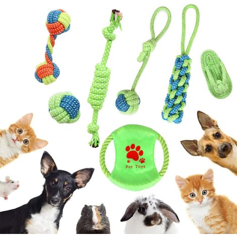 7 Pieces Rope Dog Toy, Interactive Puppy Toy, Puppy Dog Toys, Durable ...