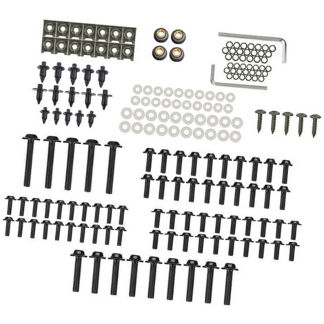 Motorcycle Full Fairing Screw Kit Body Kit 194 Pieces Fasteners Set Black