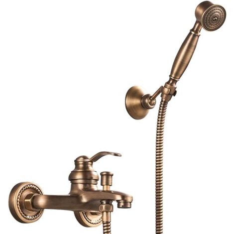 Bathtub and Shower Faucet with Handshower Retro Brass Bath Faucet 2 ...