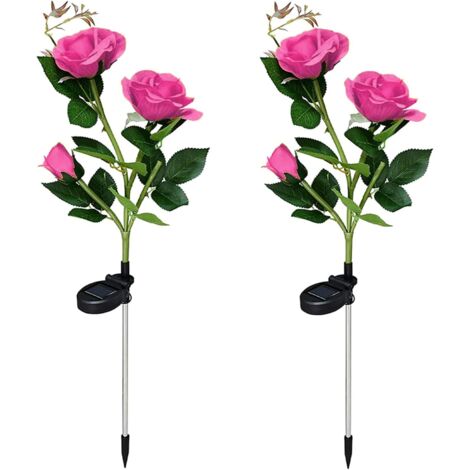Solar Outdoor Garden Light, Solar LED Rose Lights with Bigger Flower ...
