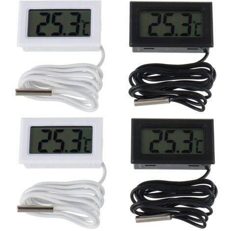 Pcs Fridge Thermometer Digital LCD Thermometer with Waterproof Probe ...