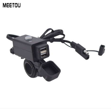 Waterproof Motorcycle USB Charger with Switch 5V Dual Ports