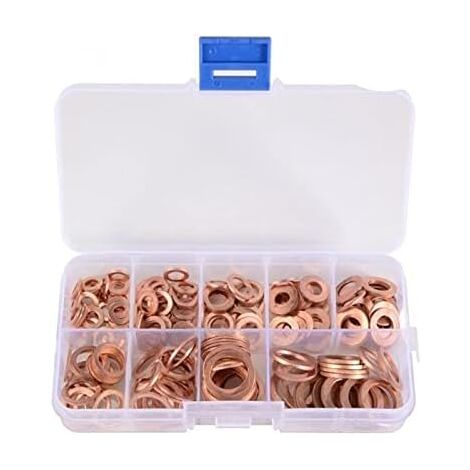 200pcs Copper Washer Gasket Nut and Flat Gasket Gasket Assortment Kit ...
