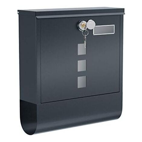 Wall Mounted Letterbox, with Lock with Cover, Viewing Windows, Name ...