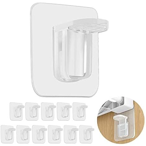 Clear Plastic Adhesive Holder for Closet, Kitchen Shelf, Bookcase ...