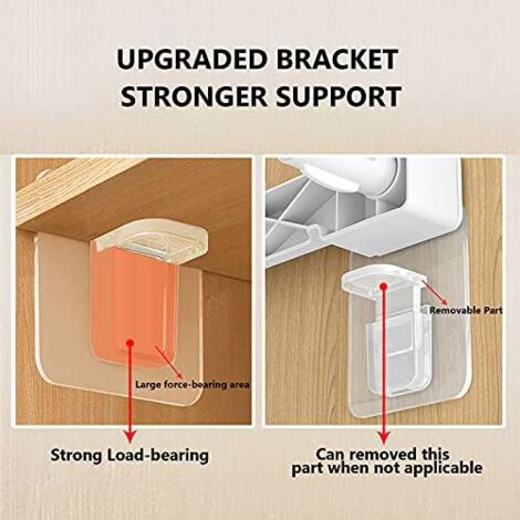 Clear Plastic Adhesive Holder for Closet, Kitchen Shelf, Bookcase ...