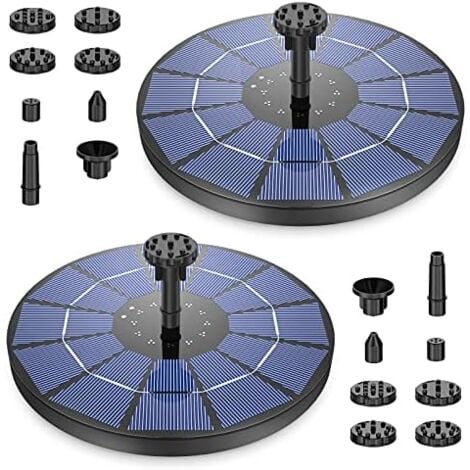 Outdoor Solar Fountain 3.5W 2PCS, Floating Solar Pond Pump with Battery ...