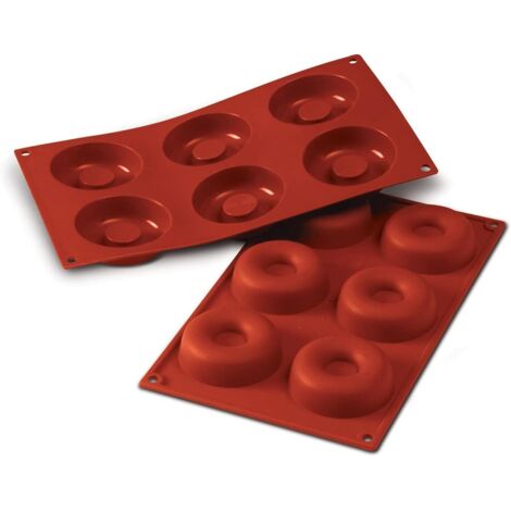 Silicone Savarin Mold 6 Cavities Terracotta