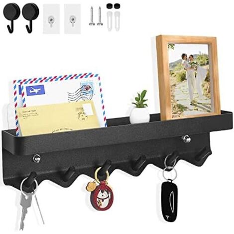 6-Hook Wall Key Holder, Multifunctional Self Adhesive or Drilling 2 ...
