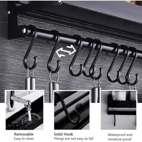 Spice Rack, Wall-Mounted Kitchen Shelf Without Drilling Spice Rack with ...