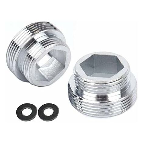 Set of 2 Solid Metal Kitchen Tap Adapters (M24 to M22)