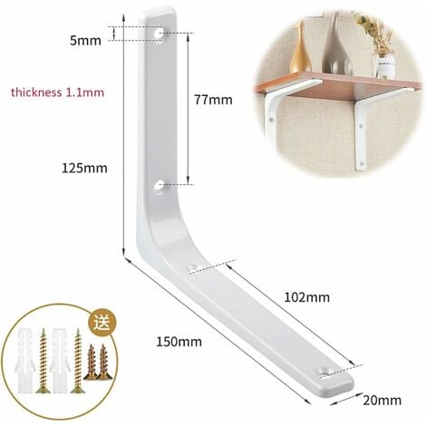 4 Pieces Wall Shelf Bracket, L-shaped Wall Shelf, Heavy Duty Bracket ...