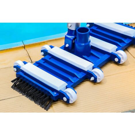 Swimming Pool Vacuum Head with Wheels and Universal Side Brushes, for ...