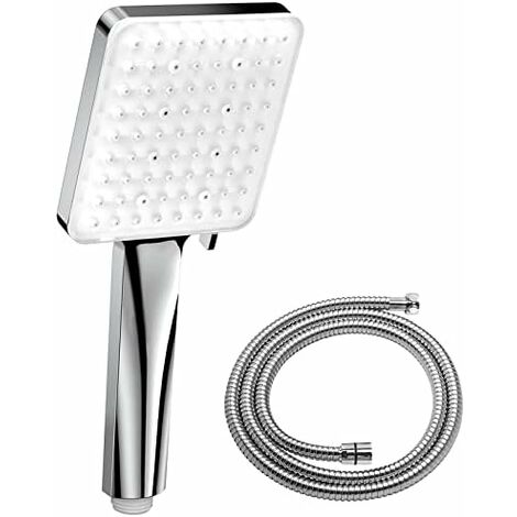 Shower Head with 1.5m Hose - Pressure Boost with 6 Jet Types - High ...