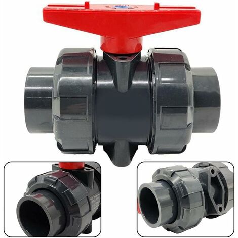 Swimming Pool Valve Double T Handle Shut Off Valve with Double Joint 1.5inch Cleaning and