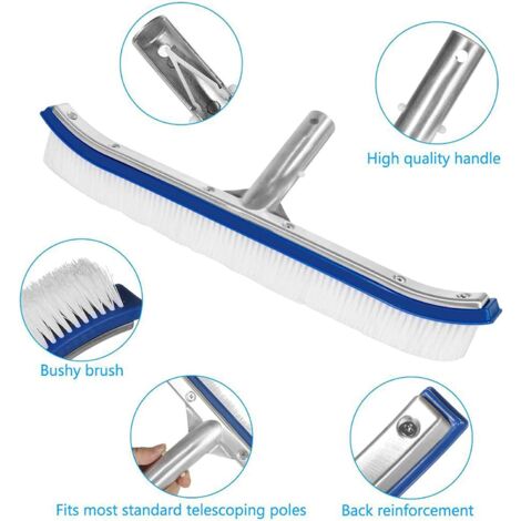 Durable Pool Brush with Telescopic Rob Swimming Pool Floor Wall ...