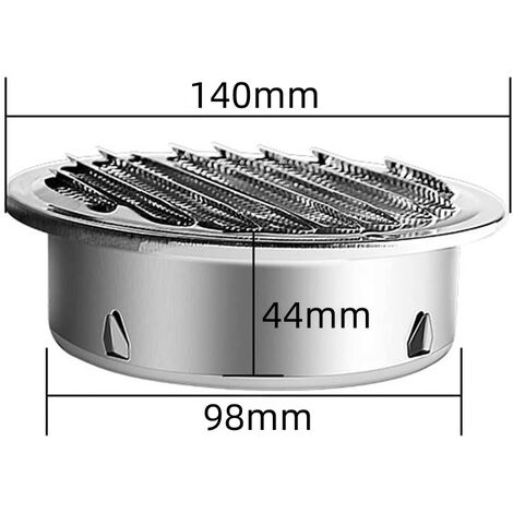 Stainless steel ventilation grille 100mm with screws and dowels Weather ...