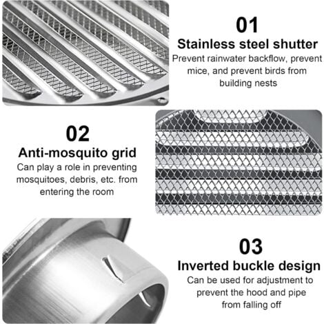 Round Stainless Steel Ventilation Grille 100mm Metal Ventilation Grille ...