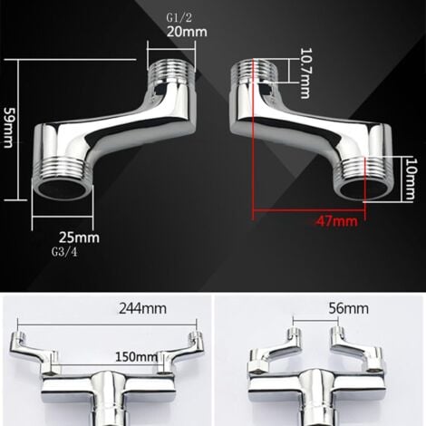 2pcs Shower Counter Elbow,Brass Reducer Elbow,Adjustable Swivel Arm ...