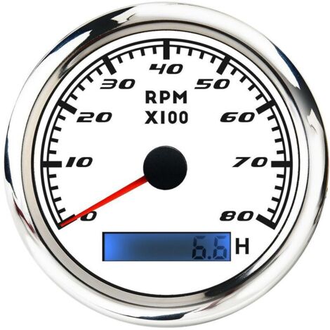 Universal Speedometer 12v/24v Odometer 85mm 0-8000rpm White