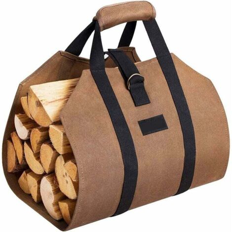 Log Basket and Fireplace Bag Outdoor Wood Carrier Storage for Outdoor ...
