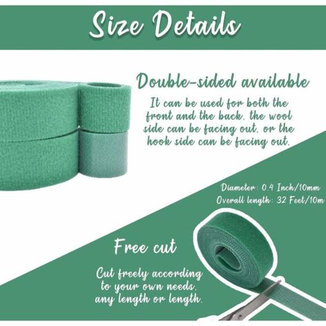 2 Rolls of Nylon Reusable Velcro Tape for Garden Plants, Tomatoes ...