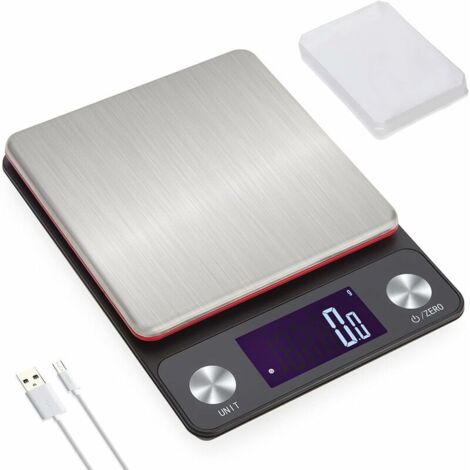 Rechargeable digital kitchen scale grams ounces, 9 units of measure
