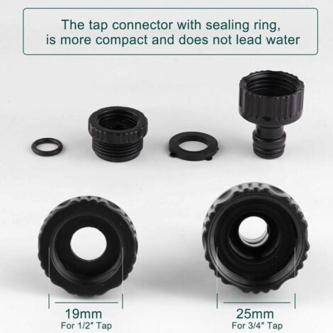 Kit of 10 plastic garden hose connectors, grass green