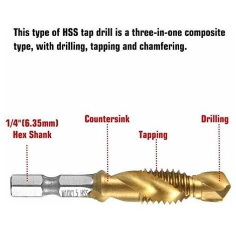 Rose-6 Pack M3-M10 Hex Quick Change Screw-in Drill Bits Combination ...