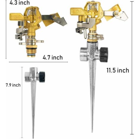 brass impact sprinklers for yard, sprinkler head with zinc alloy base