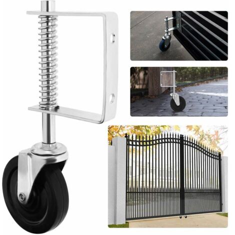 4 Inch Spring Loaded Door Caster Heavy Duty 220lbs Rubber Door Wheel ...