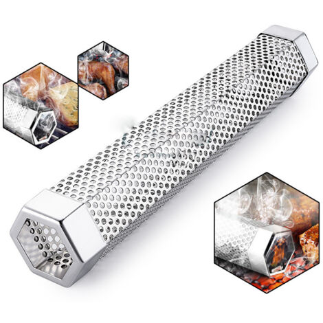Pellet Smoker Tube, Electric Stainless Steel BBQ Pellet Tube Smoker Gas